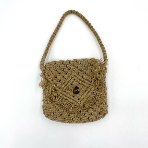 Bags | Vintage Purse Bohemian Boho Woven Macrame Crochet Bag Shoulder ...